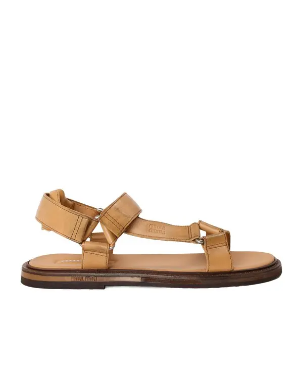 Miu Miu Leather Gladiator Sandals