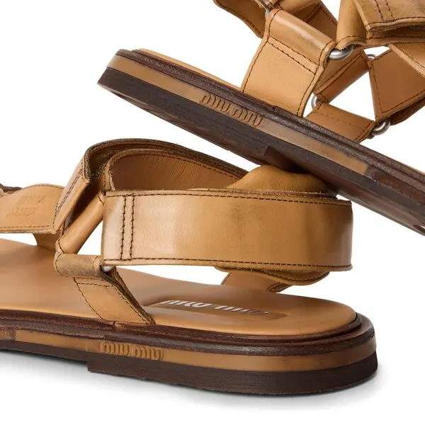 Miu Miu Leather Gladiator Sandals