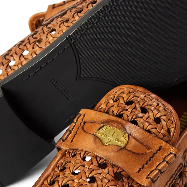 Miu Miu Classic Penny Loafers - Brown
