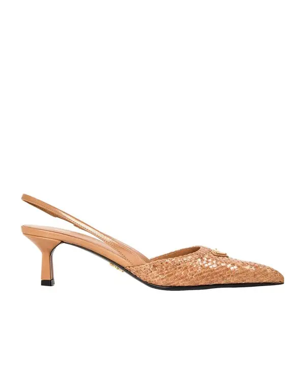 Prada Woven Slingback Heels