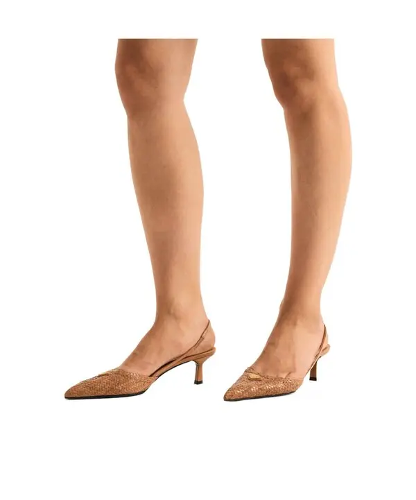 Prada Woven Slingback Heels