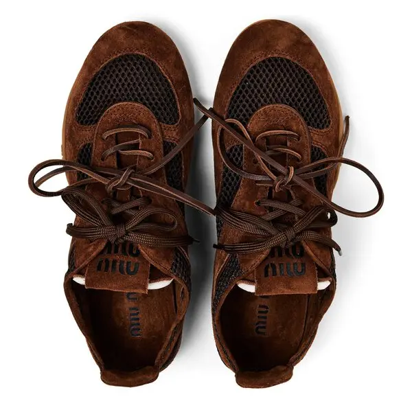 Miu Miu Low-top Lace-up Sneakers - Brown