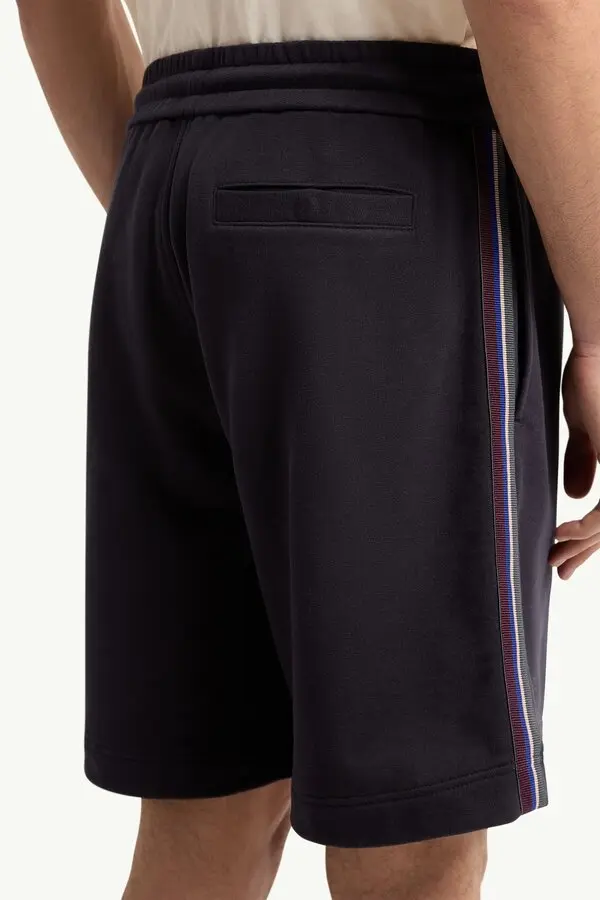 Moncler Striped Trim Cotton Fleece Shorts