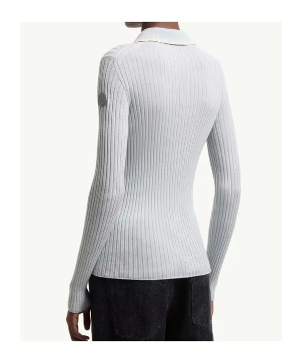 Moncler Wool Long Sleeve Polo Shirt