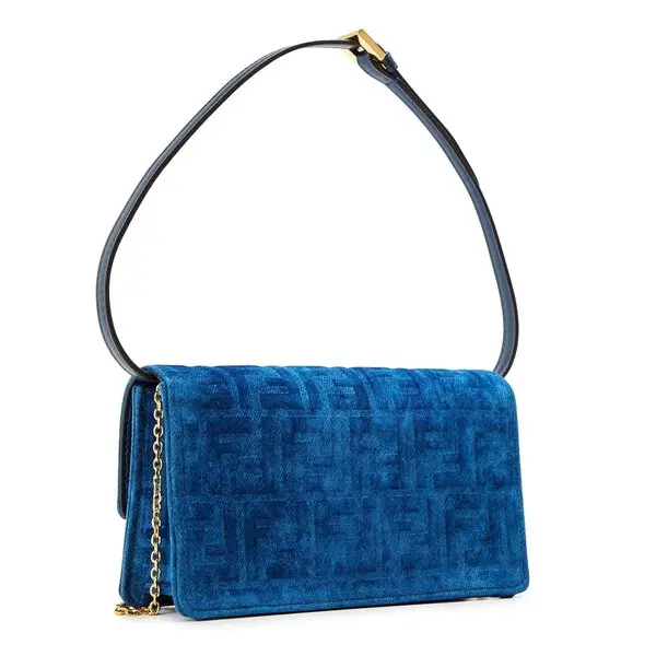 Fendi Monogrammed Velvet Shoulder Bag