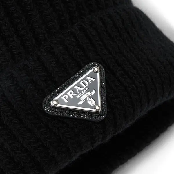 Prada Ribbed Beanie Hat