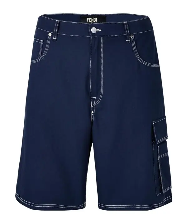 Fendi Stitch Cargo Shorts - Black