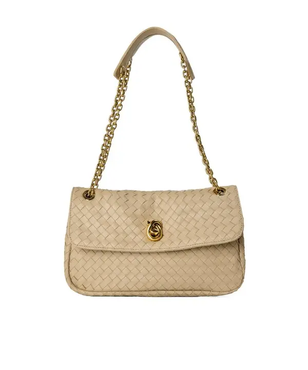 Bottega Veneta Solid Color Shoulder Bag - Nude