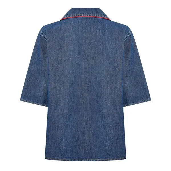 Valentino Garavani Short Sleeve Denim Tunic Shirt - No