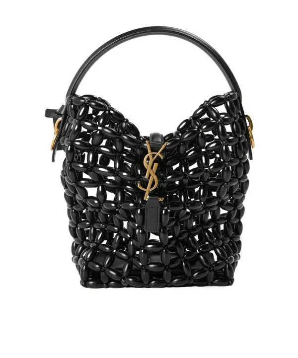 Saint Laurent Minimalstyle Beaded Shoulder Bag