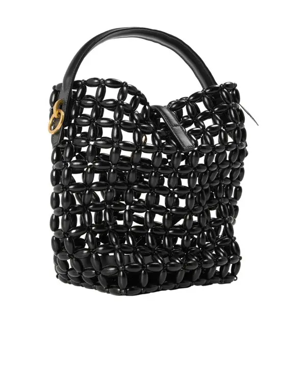 Saint Laurent Minimalstyle Beaded Shoulder Bag