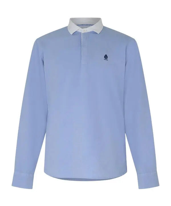 Prada Long-sleeve Poplin Polo Shirt