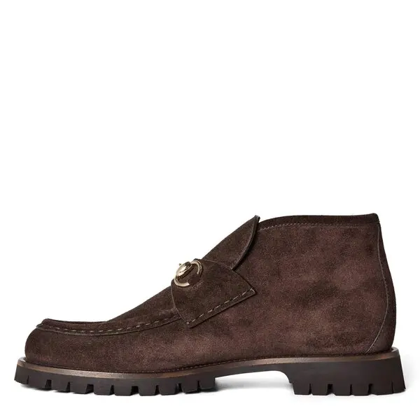 Gucci Horsebit Detail Suede Ankle Boots