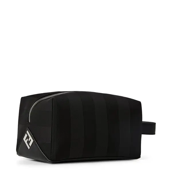 Fendi Vertical Striped Toiletry Bag - Black