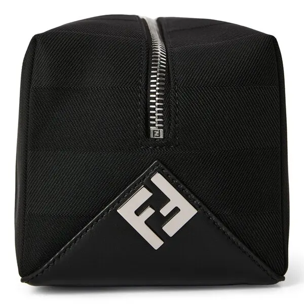 Fendi Vertical Striped Toiletry Bag - Black