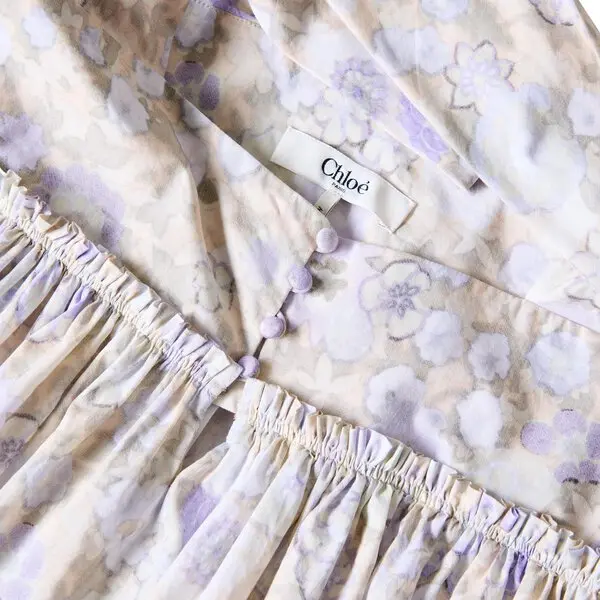 Chloé Floral Print Top With Tie Shoulders