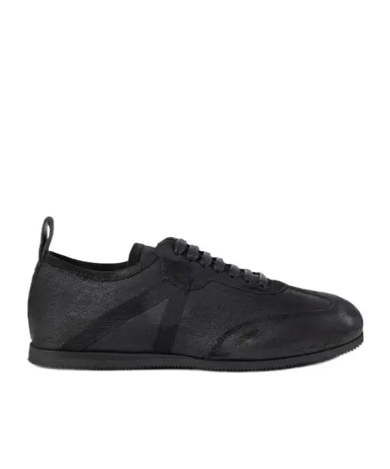 ANN DEMEULEMEESTER Soft Denim Lace-up Sneakers - Black