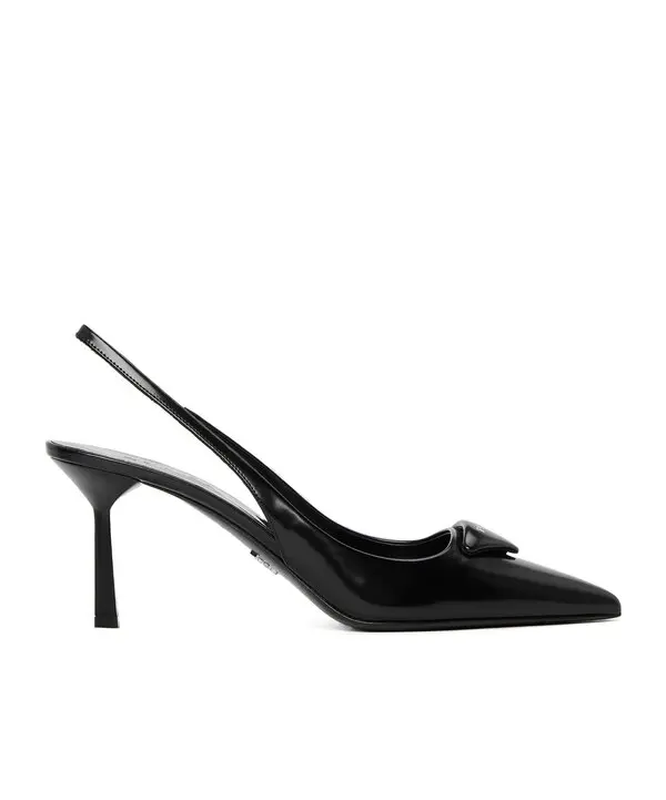 Prada Saffiano Patent Leather Slingback Pumps