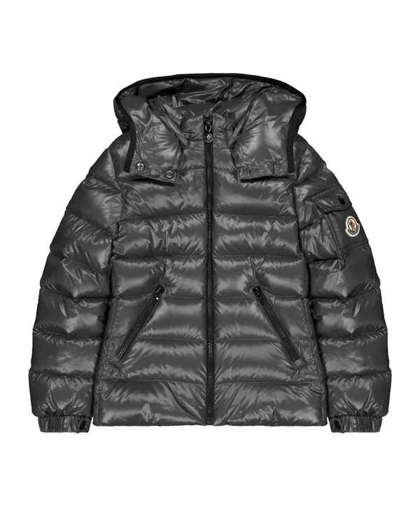 Moncler Hooded Down Jacket With Glossy Finish