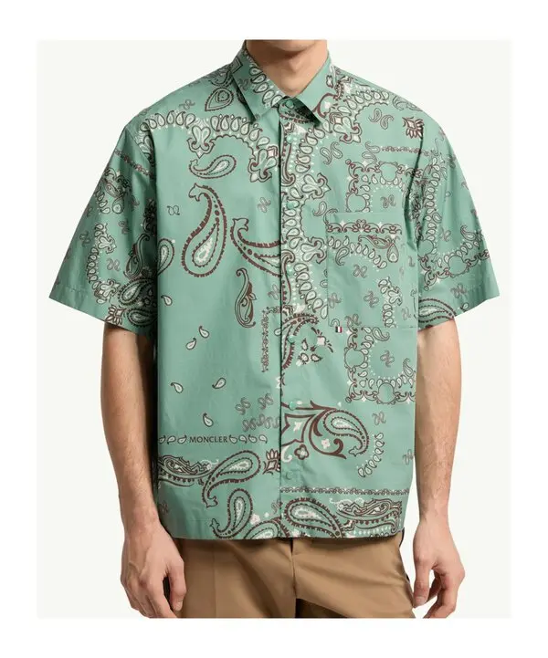 Moncler Paisley Cotton Short Sleeve Shirt