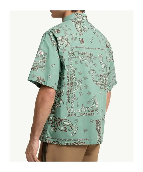 Moncler Paisley Cotton Short Sleeve Shirt