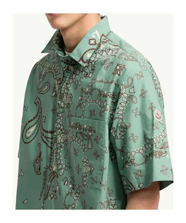 Moncler Paisley Cotton Short Sleeve Shirt