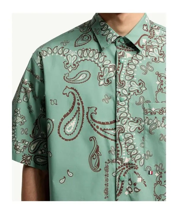 Moncler Paisley Cotton Short Sleeve Shirt