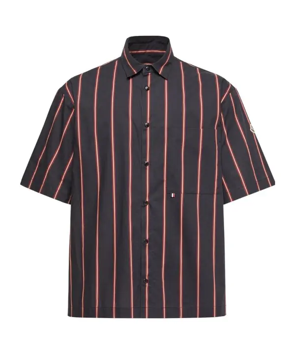 Moncler Striped Cotton Short Sleeve Shirt
