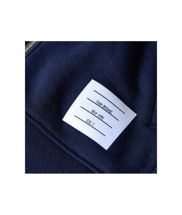 Thom Browne Classic Four-bar Zip Hooded Sweatshirt