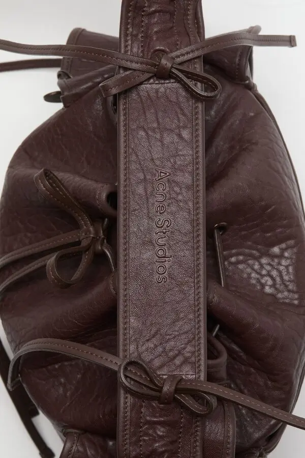 Acne Studios Ruffled Drawstring Shoulder Bag - Black