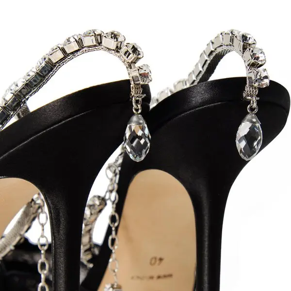 JIMMY CHOO Crystal Satin Saeda 100 Pumps