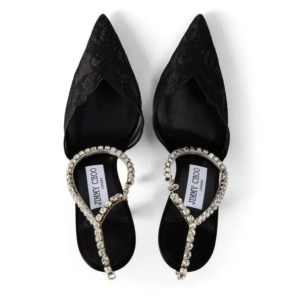 JIMMY CHOO Crystal Satin Saeda 100 Pumps