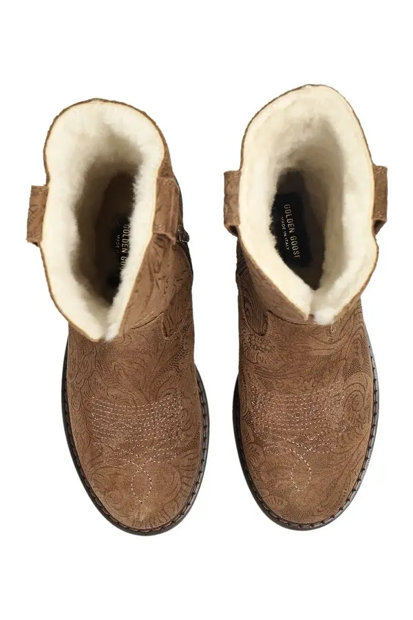 GOLDEN GOOSE Embossed Round Toe Boots