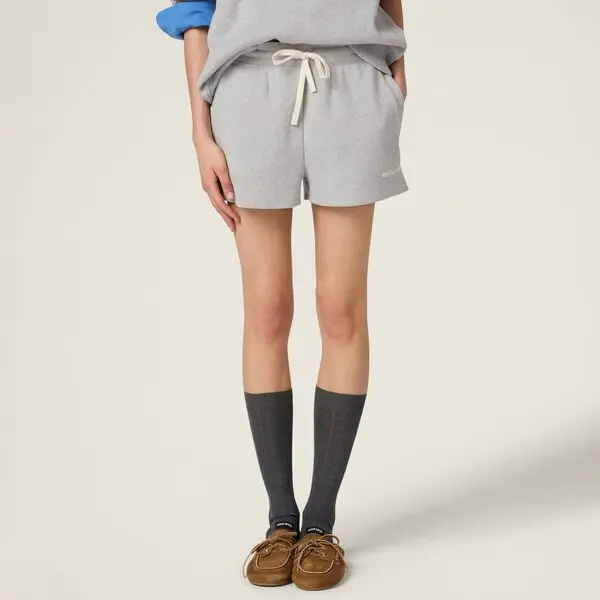 Miu Miu Logo Embroidered Drawstring Shorts