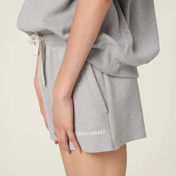 Miu Miu Logo Embroidered Drawstring Shorts