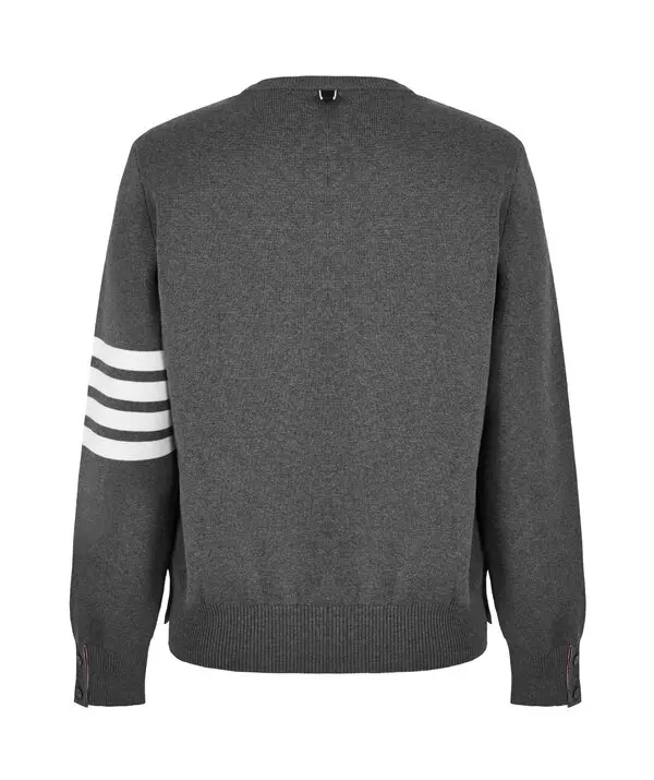 Thom Browne Pullover With Four Bar Detail - Black