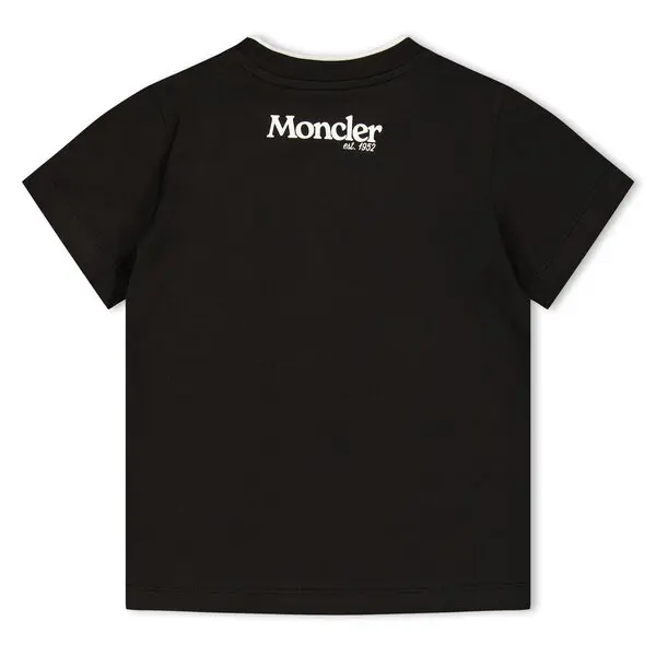 Moncler Crew Neck Cotton T-shirt With Emblem Patch