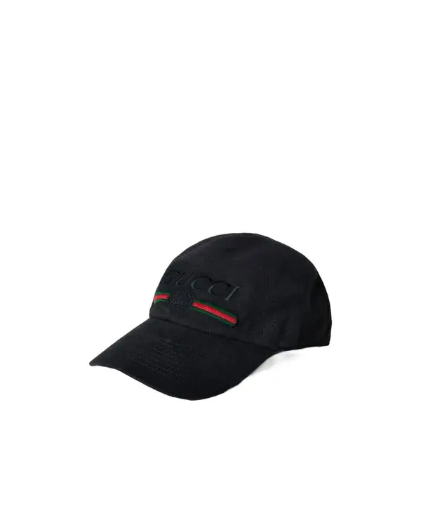 Gucci Cotton Twill Baseball Cap With Embroidered Logo - Black