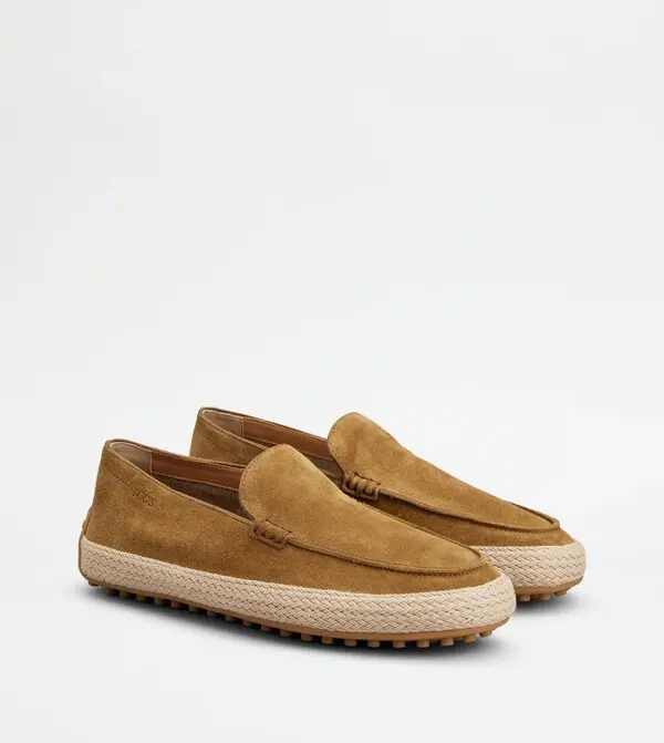 TOD'S Suede Round Toe Loafers