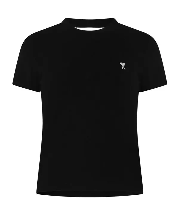 AMI Paris Pure Crew-neck Short-sleeve Tee - Black