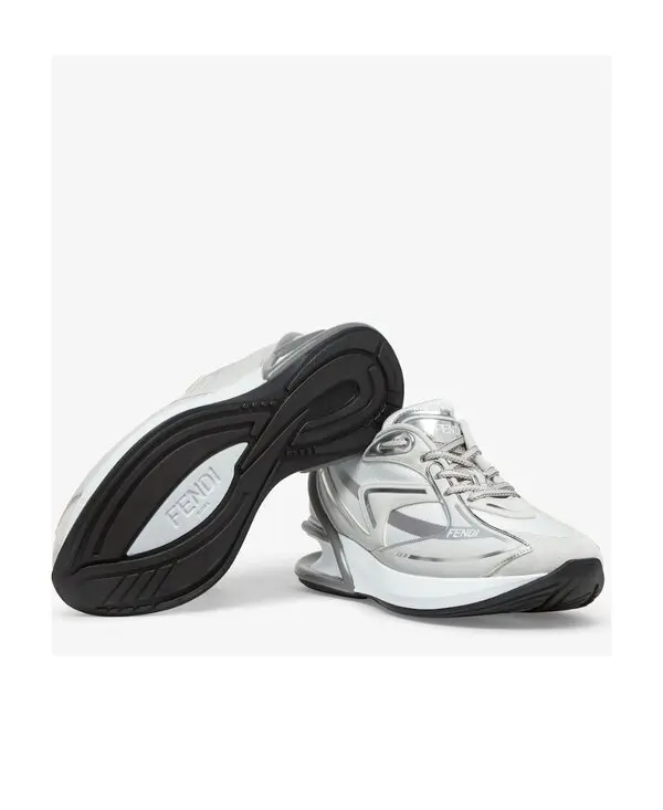 Fendi White Fabric Low-tops