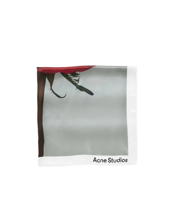 Acne Studios Rose-print Silk Scarf