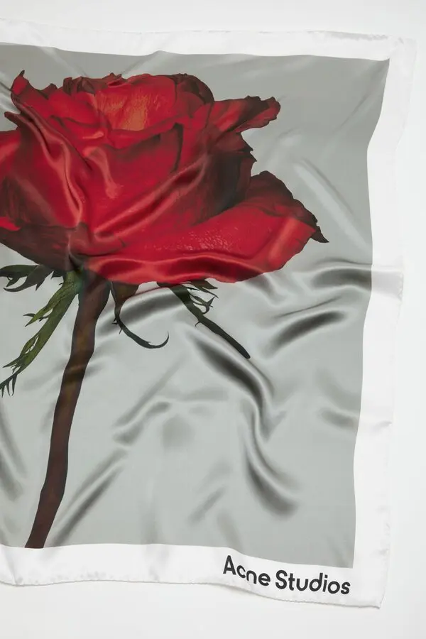 Acne Studios Rose-print Silk Scarf