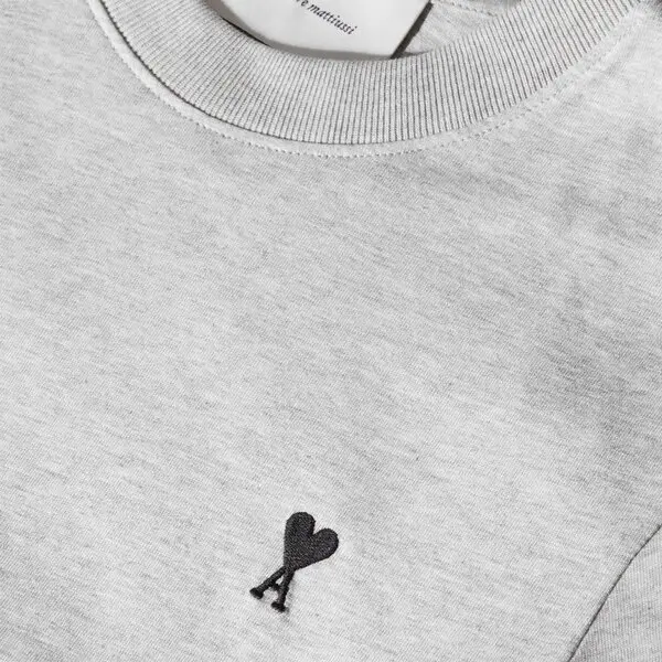 AMI Paris Light Heather Crew-neck Short-sleeve Tee