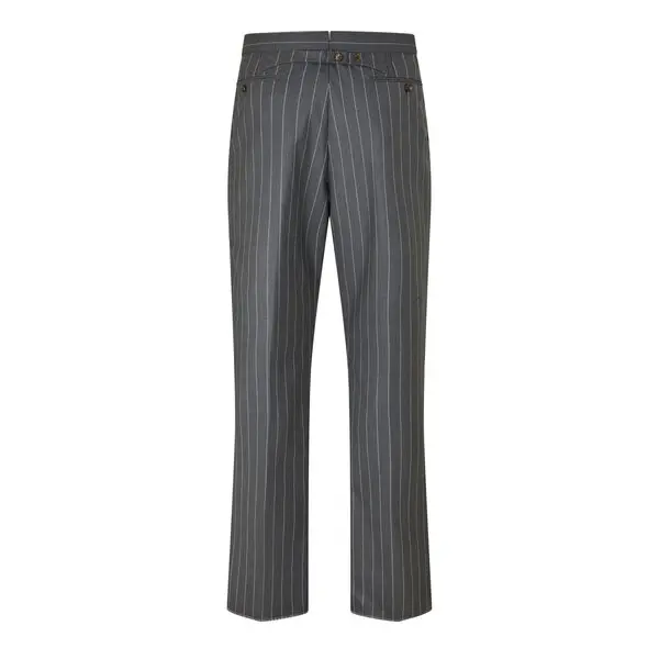 Thom Browne Mid-rise Straight Leg Tailored Trousers With Pinstripe