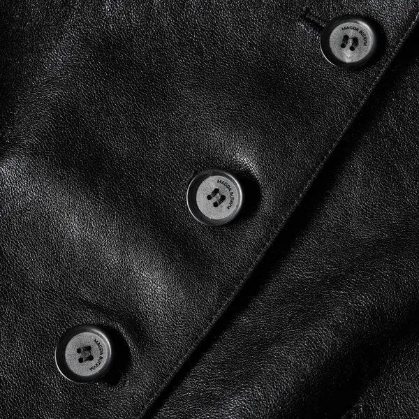 Magda Butrym Round Neck Leather Peplum Jacket