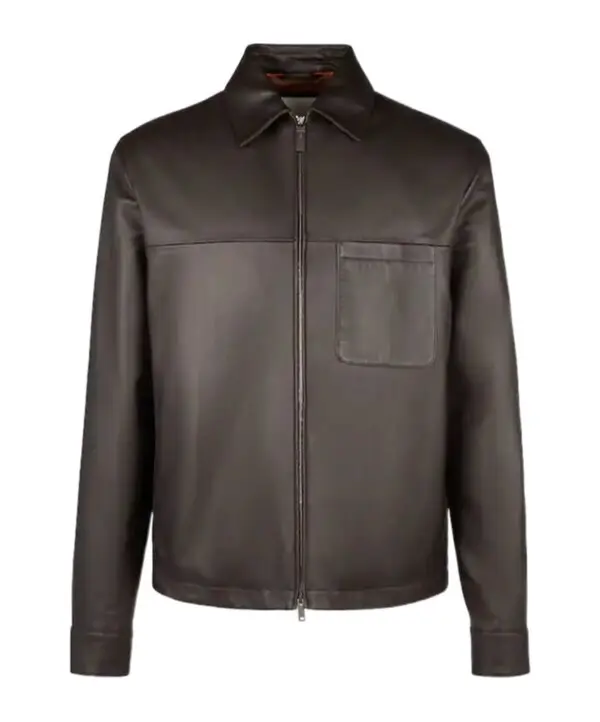 TOD'S Zipped Leather Overshirt