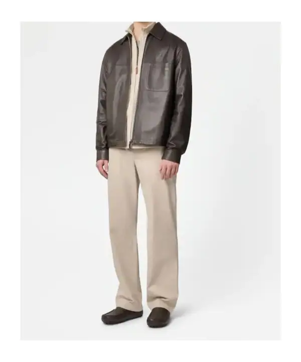 TOD'S Zipped Leather Overshirt
