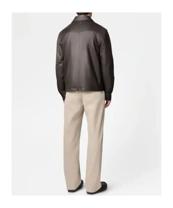 TOD'S Zipped Leather Overshirt