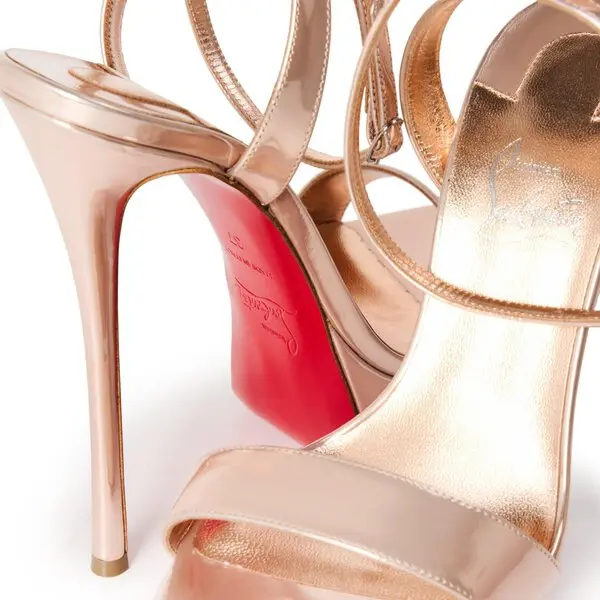 CHRISTIAN LOUBOUTIN Metallic Strappy Platform Stiletto Sandals